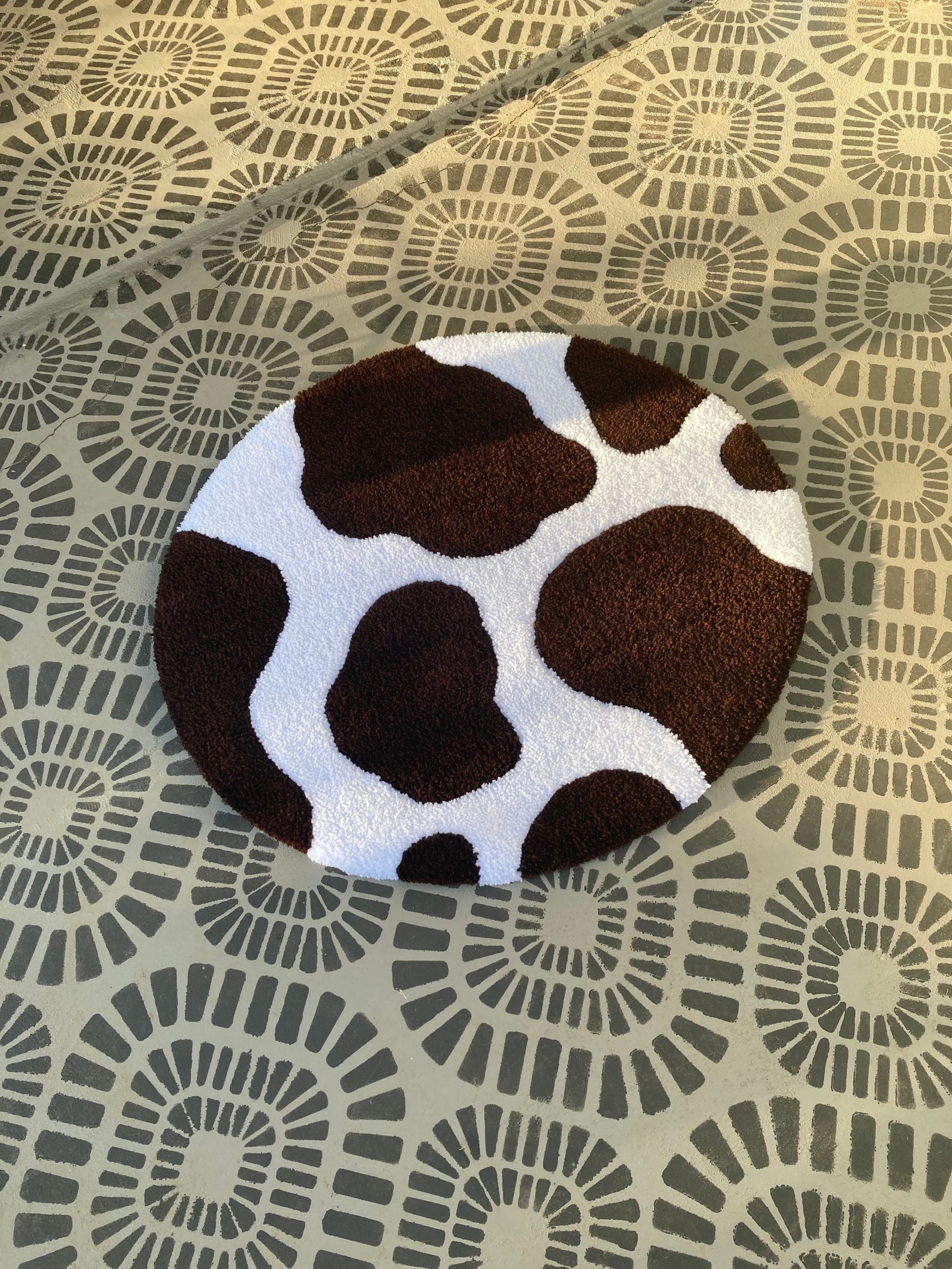 Cow Print Rug Brown and White Tufted Rug Custom Animal Print Rug ...