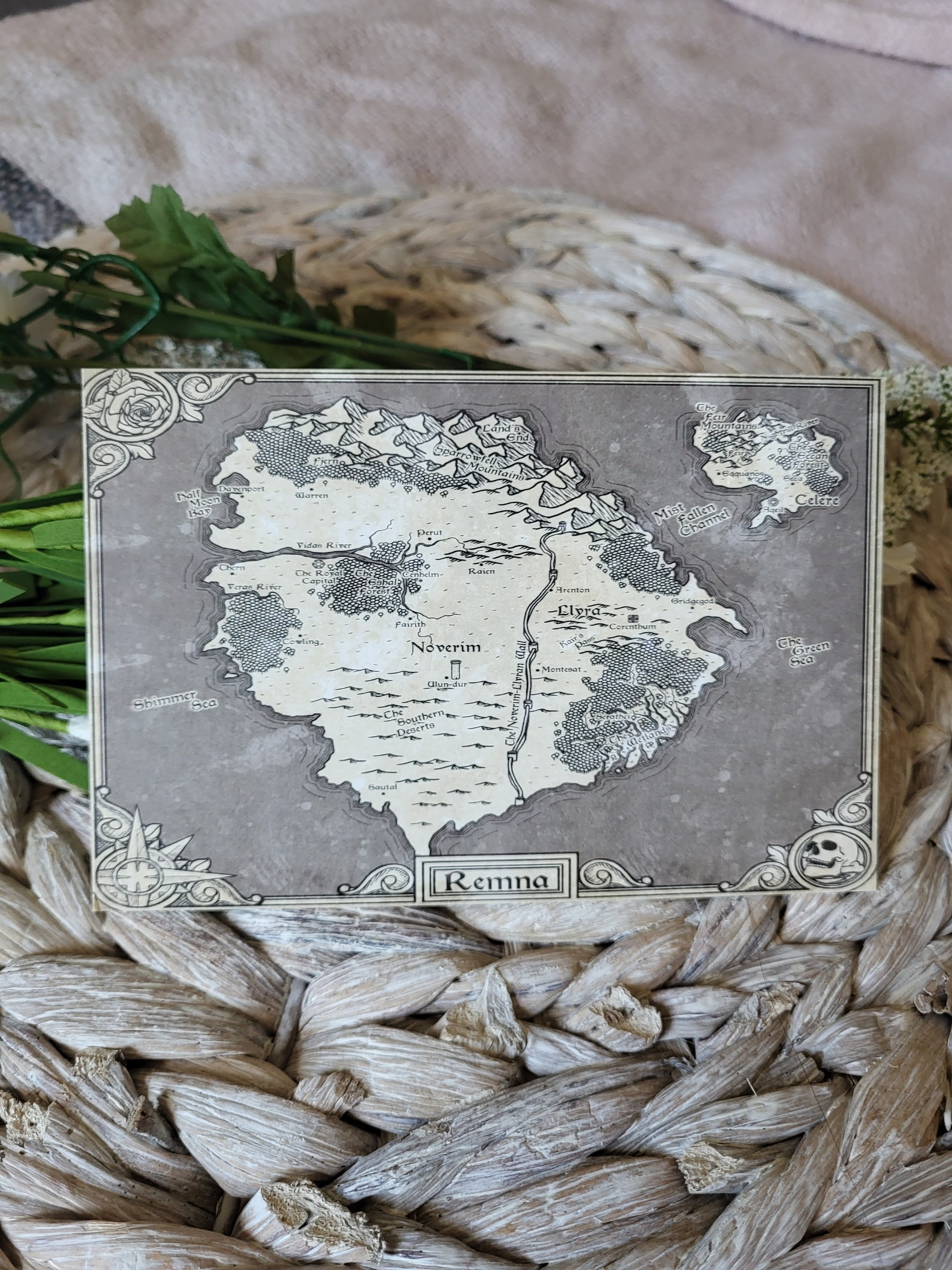 Postcard Fantasy Map of Noverim - the Crest of Blackthorn Series - Etsy