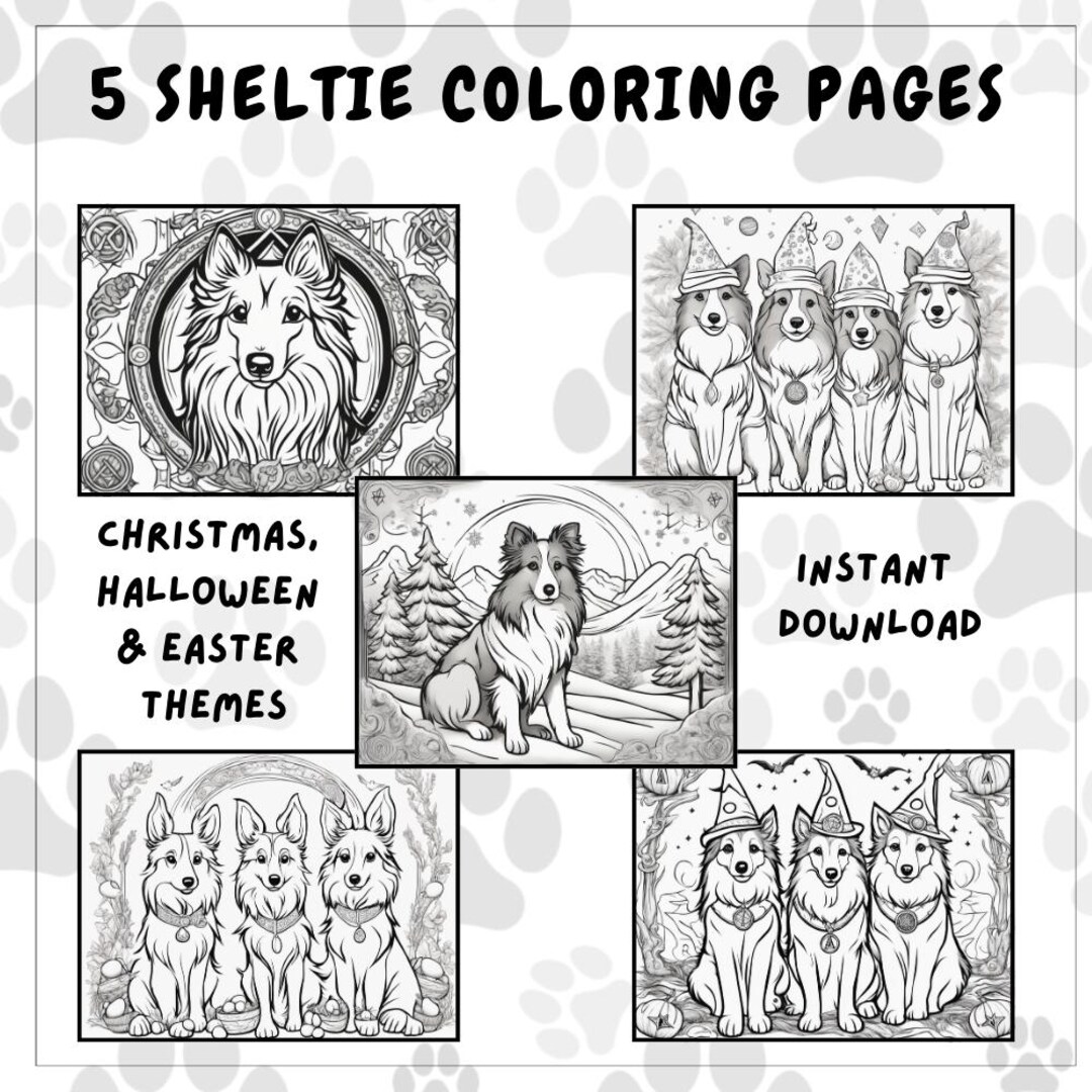 Whimsical Sheltie Coloring Pages: 5 Unique Designs to Spark Your ...