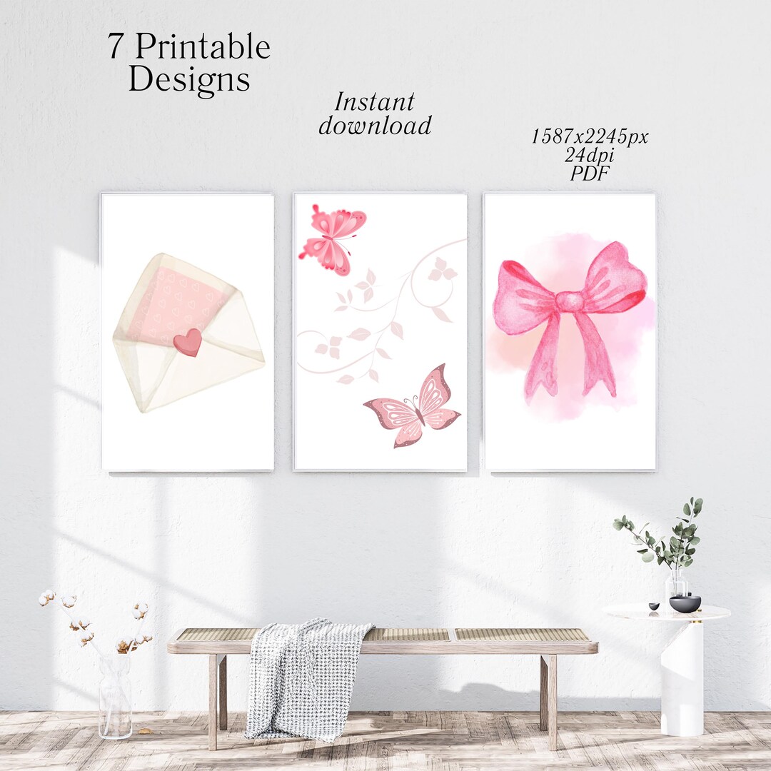 Valentine's Day Printable Poster Set - 7 Digital Art Downloads ...