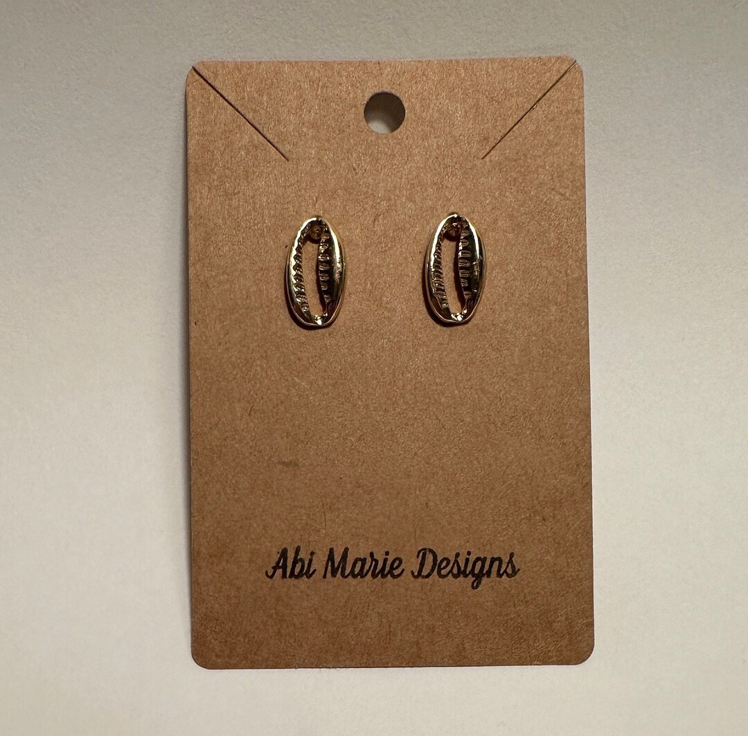Gold Sea Shell Stud Earrings - Beach Inspired Jewelry, Shell Gold ...