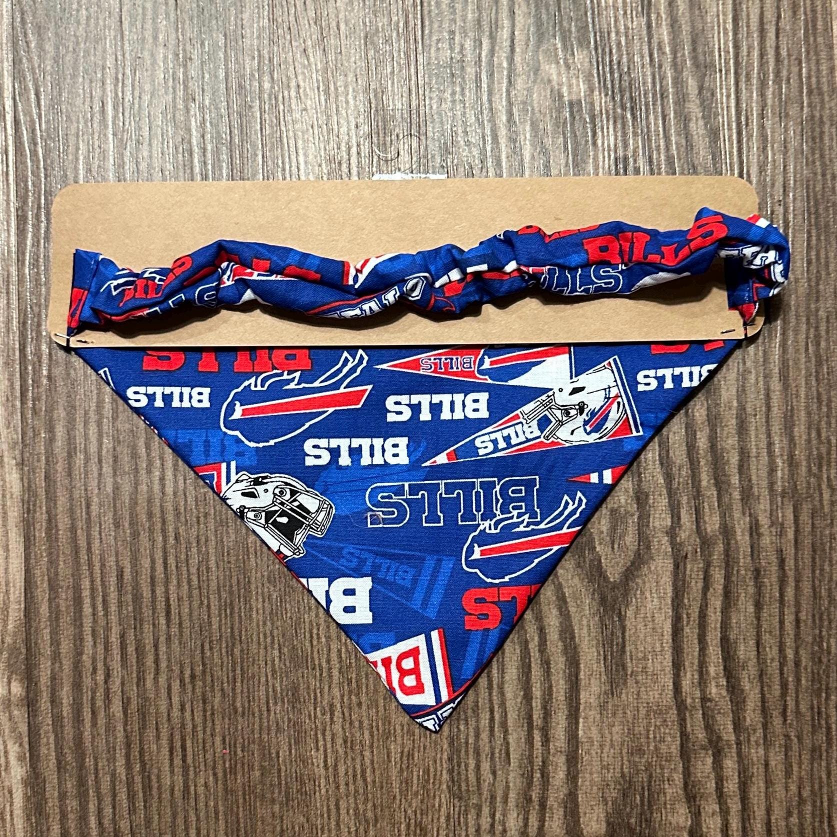 Handmade Buffalo Bills Football Dog Bandana - Easy Slip-on Elastic ...