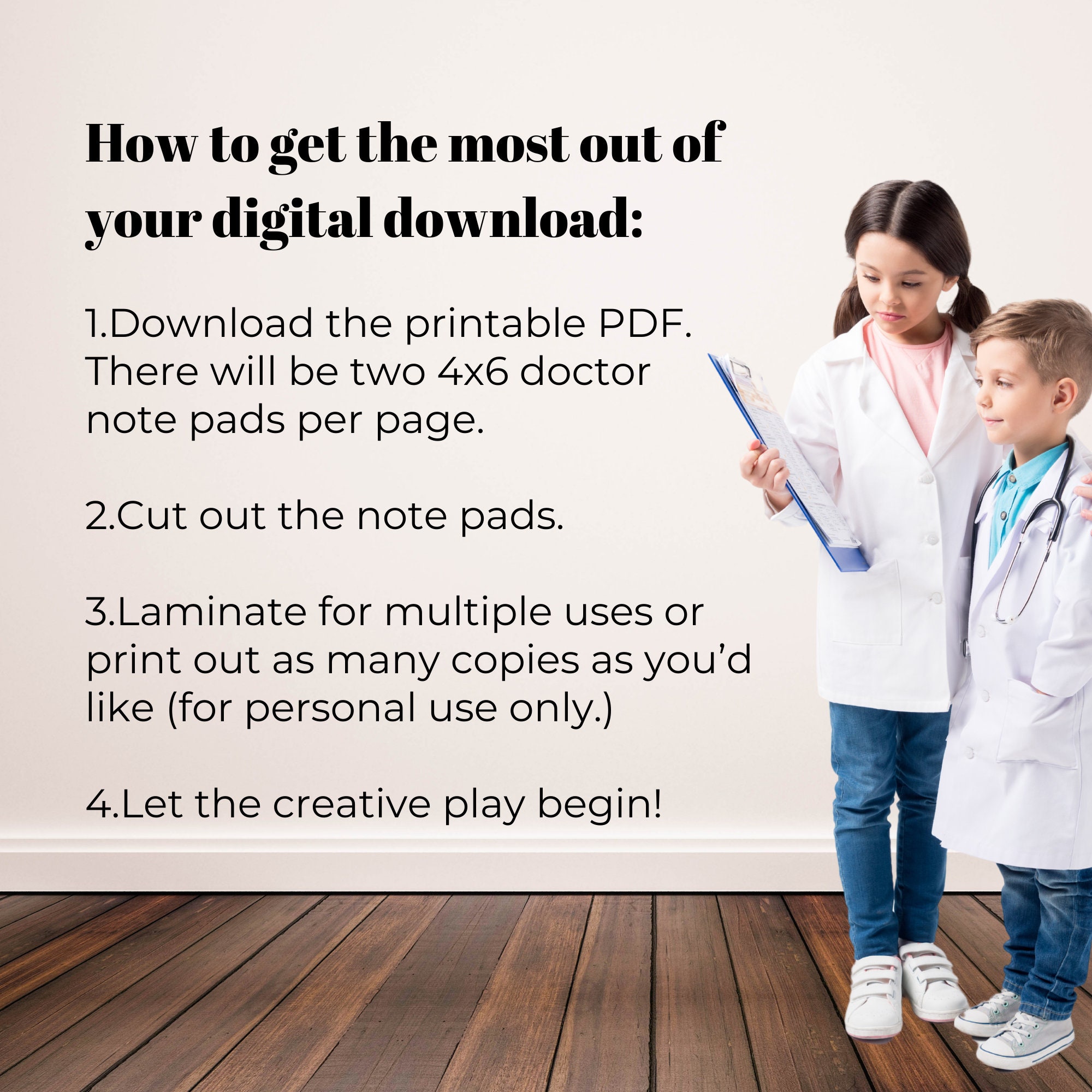 Kid's Pretend Play Doctor Note Pad Printable - Etsy