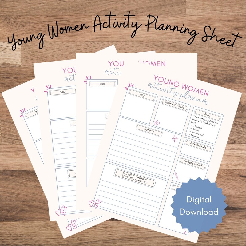 Yw Activity Planing Sheet - Etsy