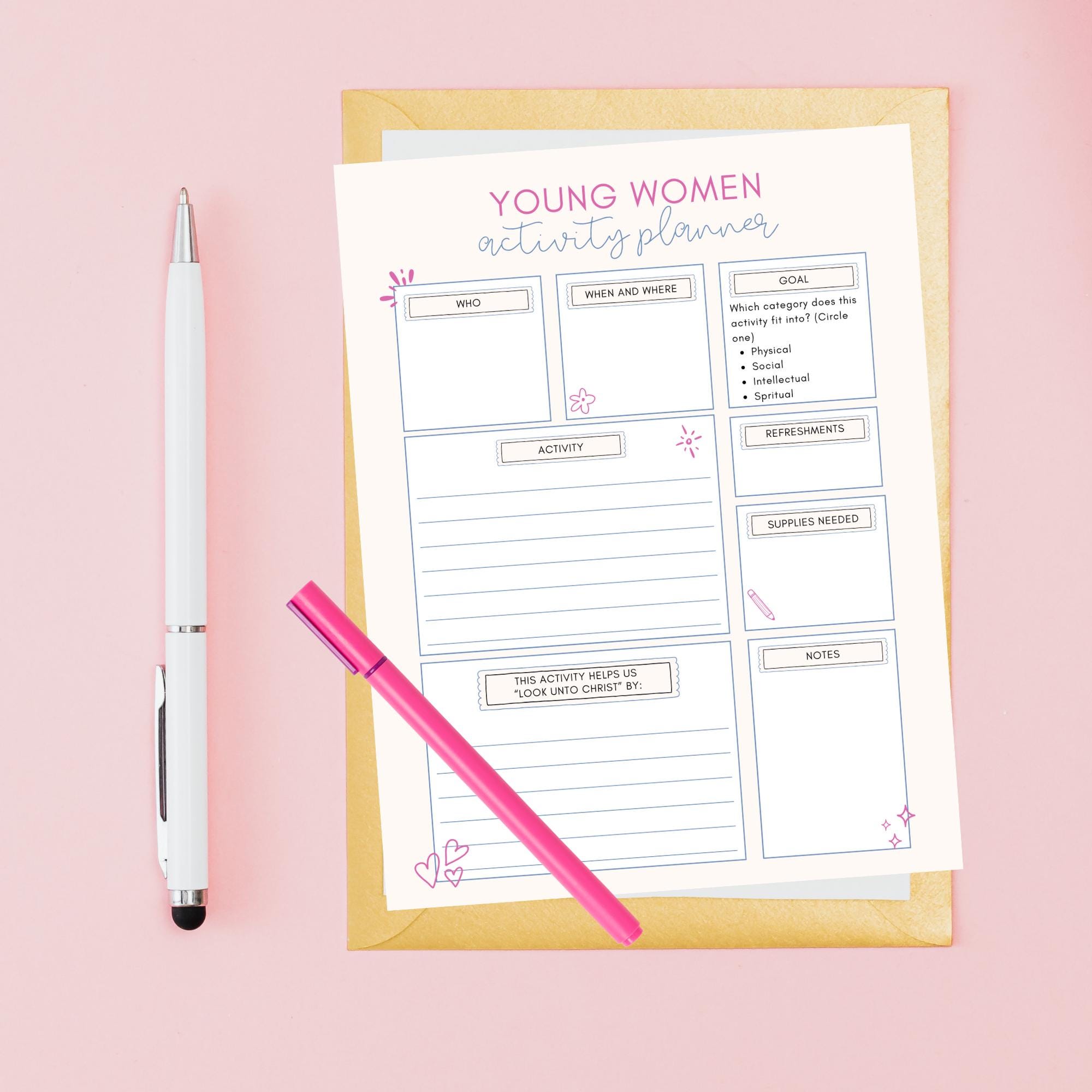 LDS Young Women Activity Planning Guide - Etsy