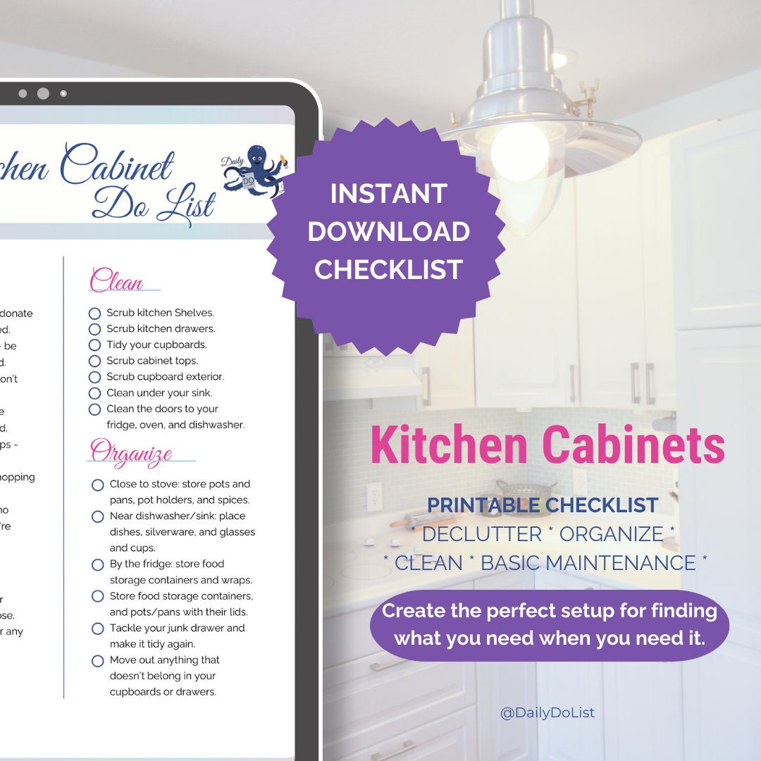 Kitchen Cabinet Checklist - Etsy