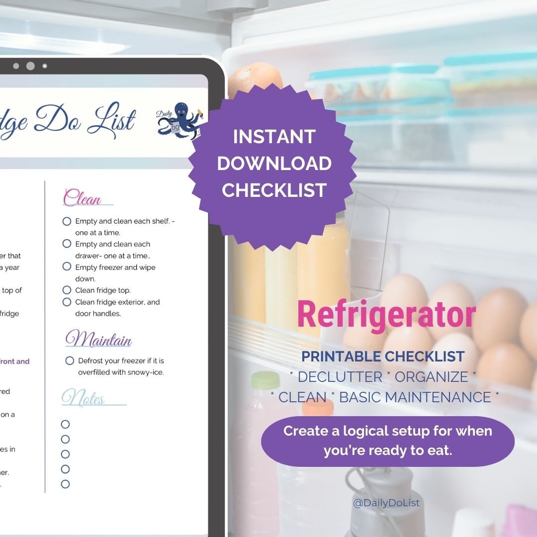 Refrigerator Checklist - Etsy