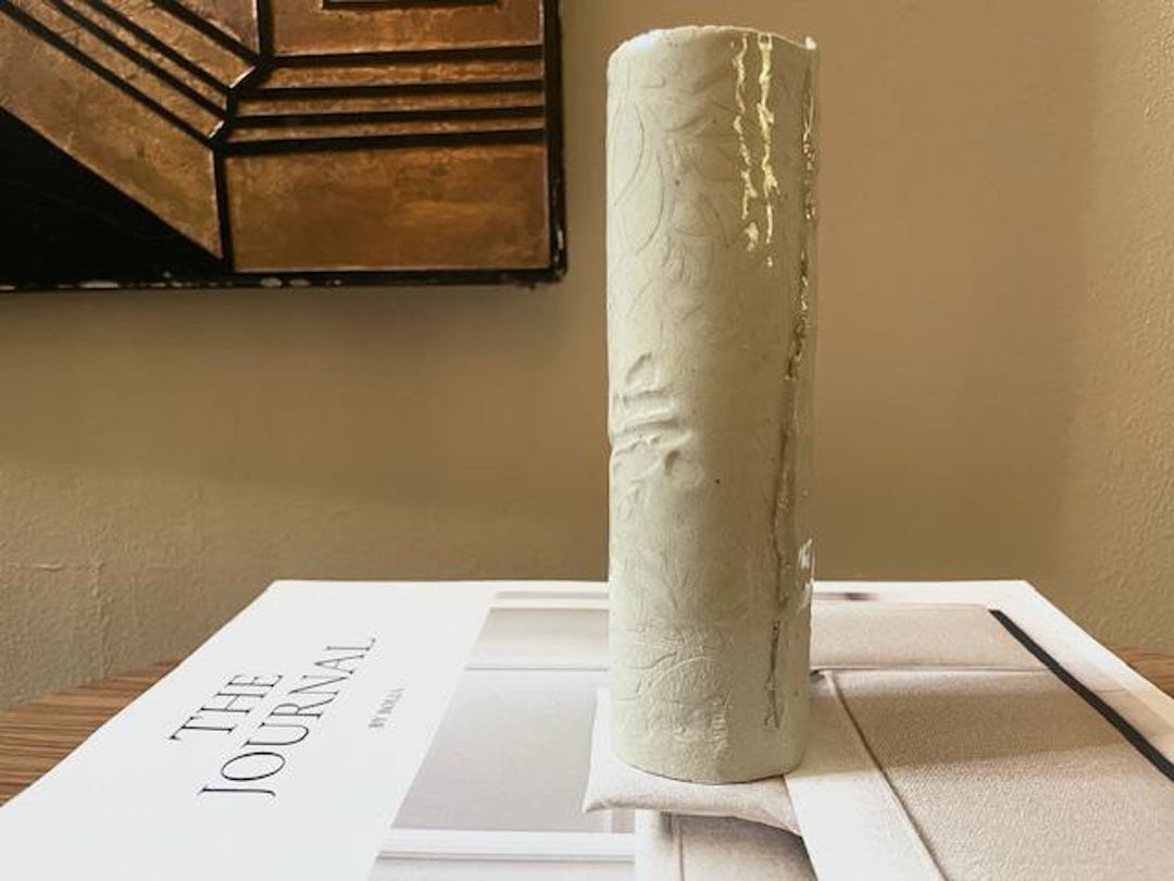 Rare VTG Japanese Studio Slab Built Bisque Porcelain Vase With ...