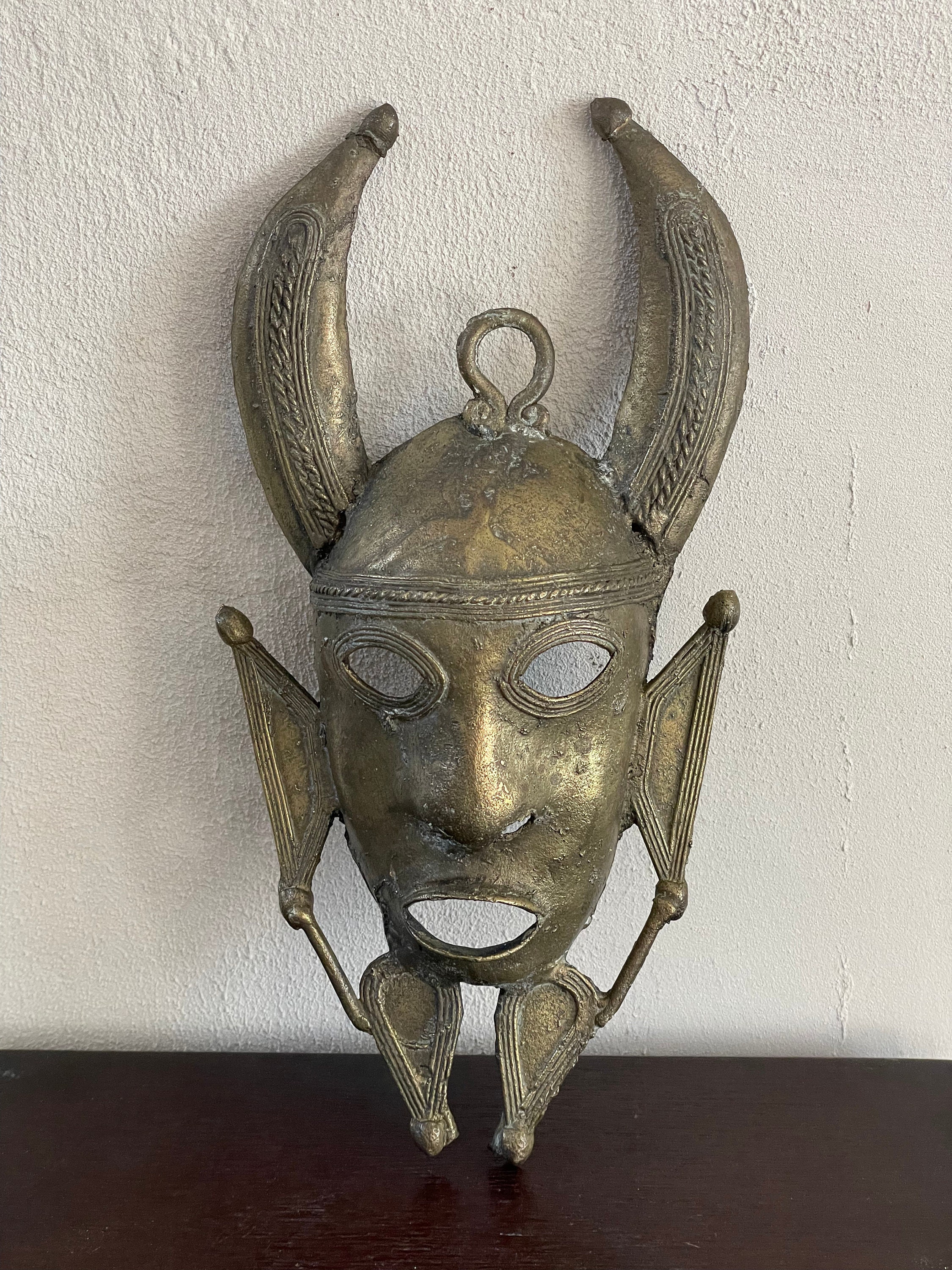 Sculpture African Art African mask Tribal Ashanti African Brass Art ...