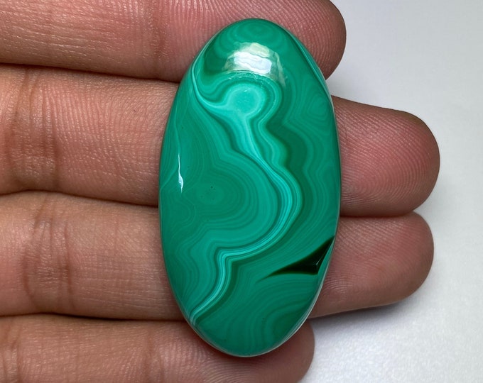 Very Pretty !!! Top Malachite Oval Shape Cabochon Size - 23x43.50x8.50 ...