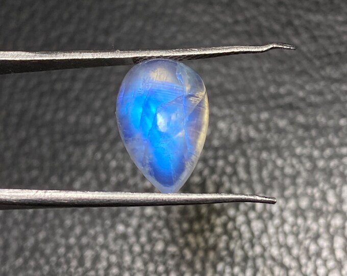 Top Grade Quality ~~ Blue Fire Rainbow Moonstone Pear Shape Cabochon ...