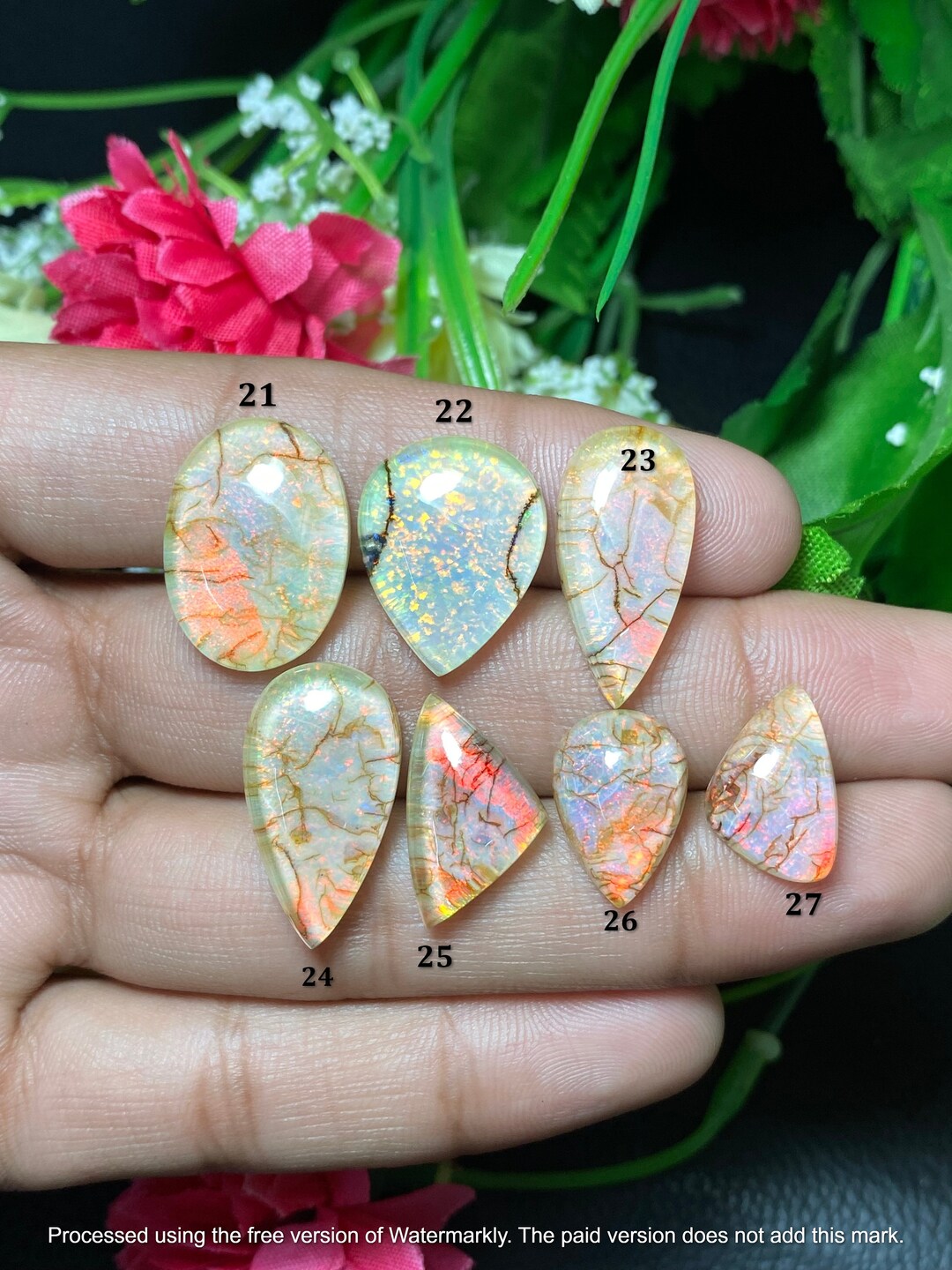 Monarch Opal Doublet Cabochon, Multi Fire Loose Gemstone - Etsy