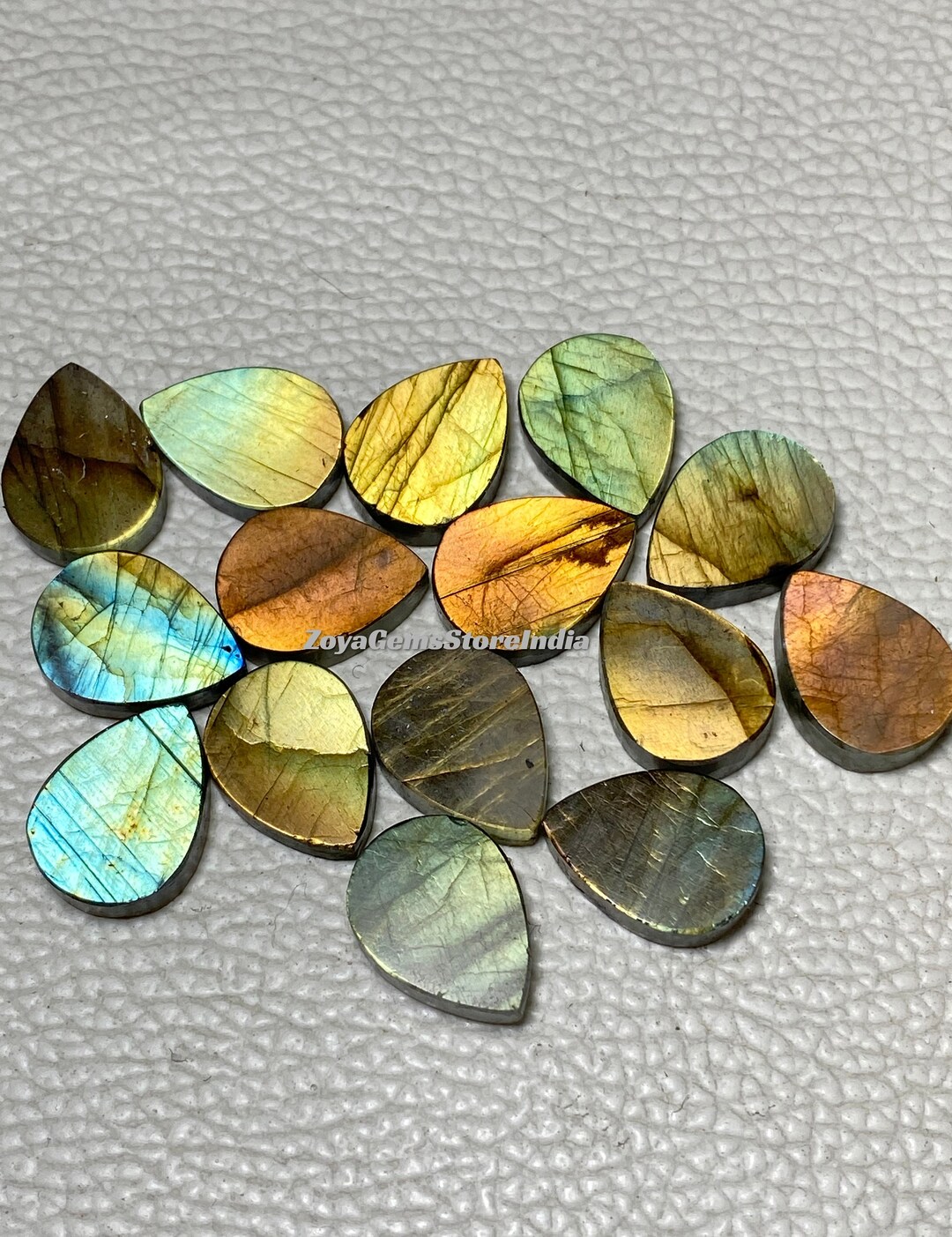 Beautiful Multi Fire Labradorite Both Side Flat Cabochon Size - 8x10 to ...