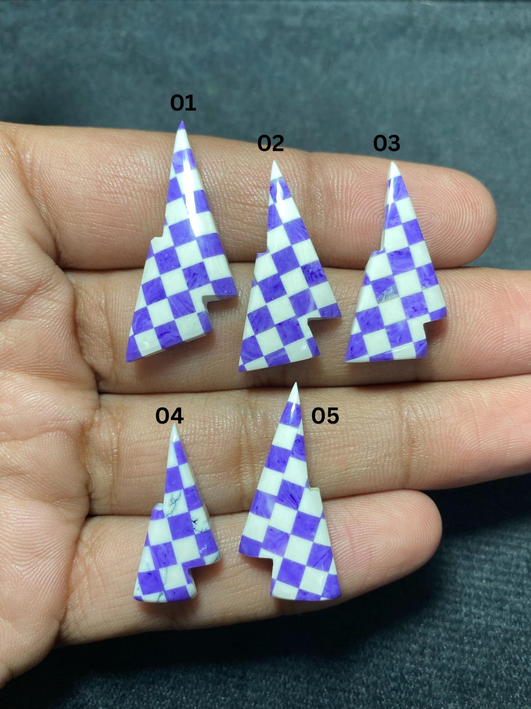 Checkerboard Gemstone Cabochons | Turquoise & Opal Fancy Stones for ...