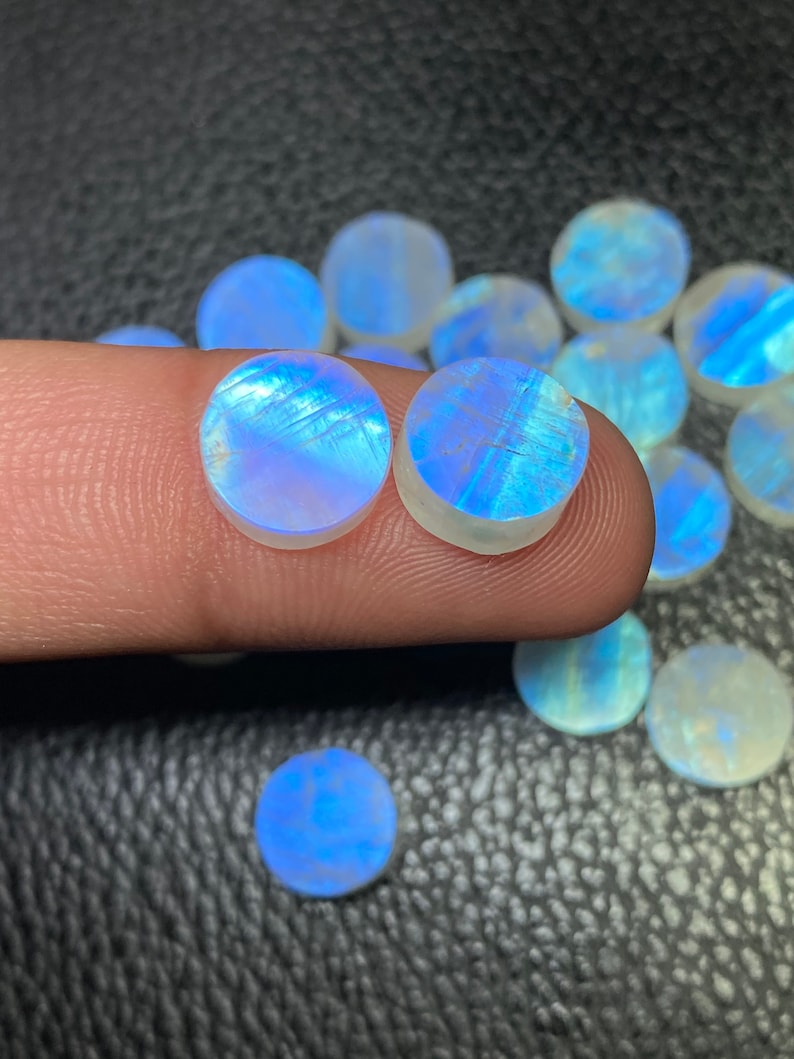 AAA Quality Rainbow Moonstone Both Side Flat Round Shape - Etsy