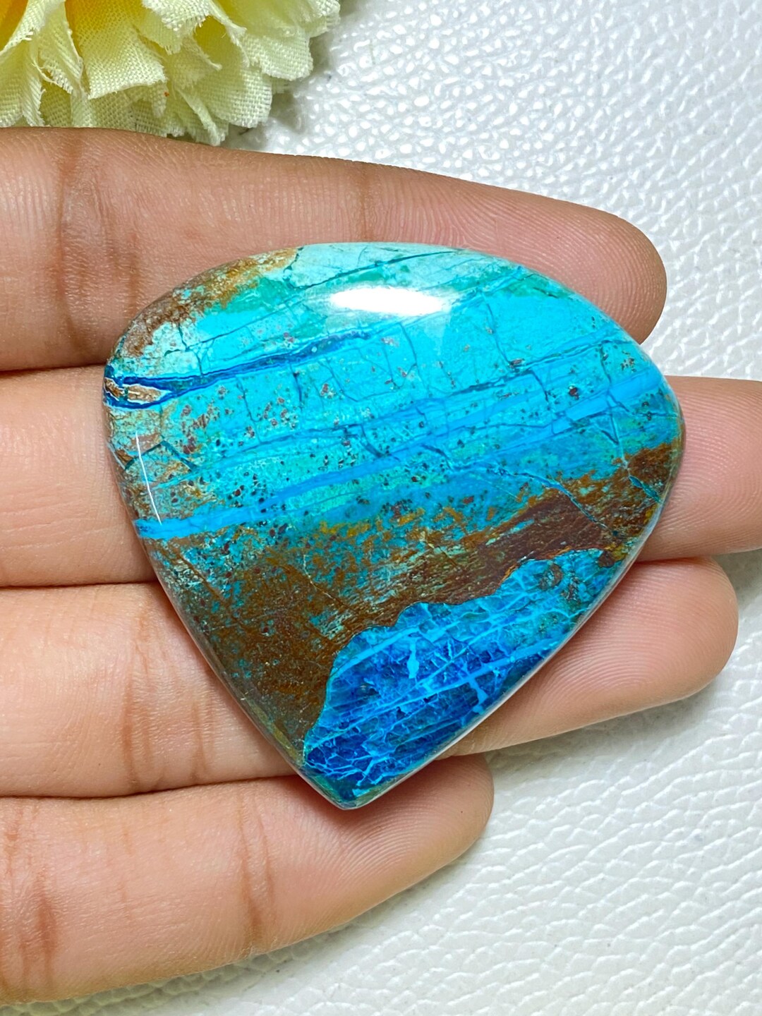 Designer Chrysocolla Heart Shape Cabochon Beautiful Multi Colored ...