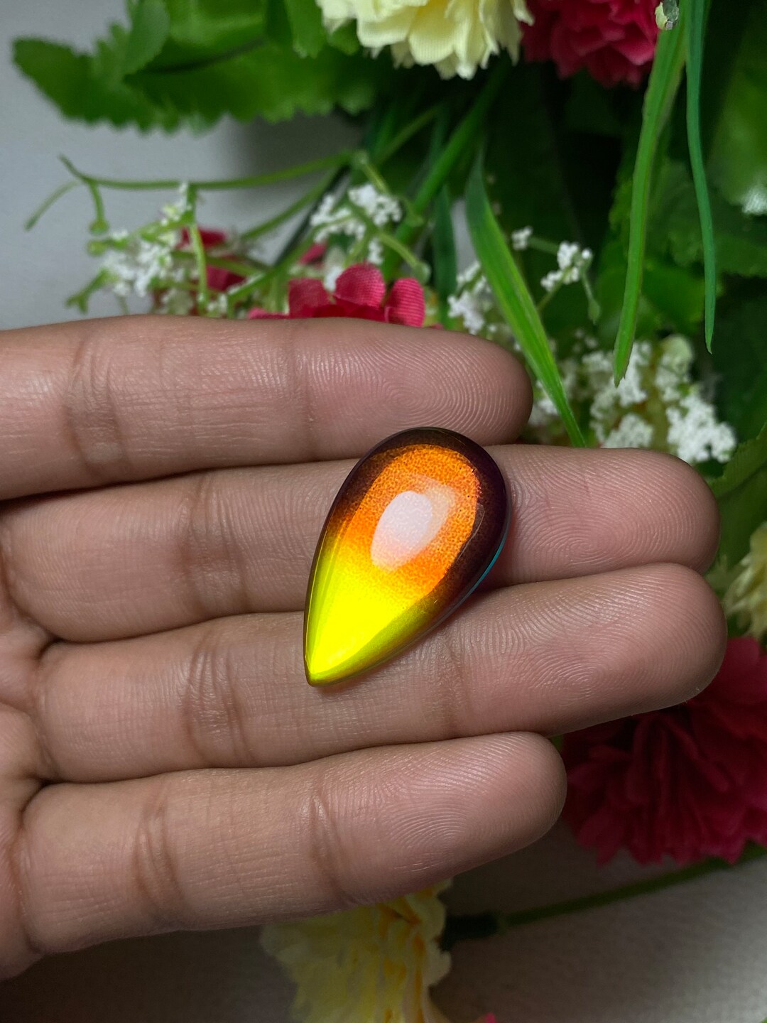 Pear Shape Glass Cabochon Doublet Stone – Jewelry Making (18.50x30.50x4 ...