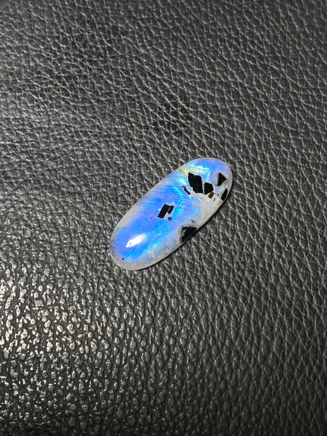 Blue Flashy Rainbow Moonstone Gemstone Size 11.50x28x6 MM Amazing Long ...