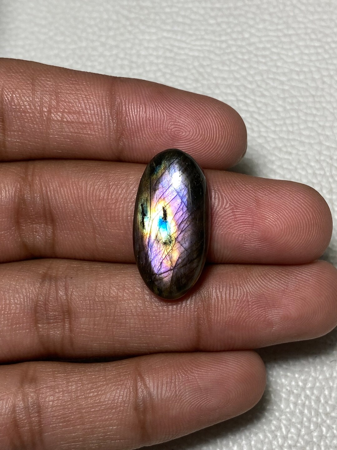 13.50x26.50x6.50 Mm. Amazing Purple Flashy Labradorite Cabochon Both ...