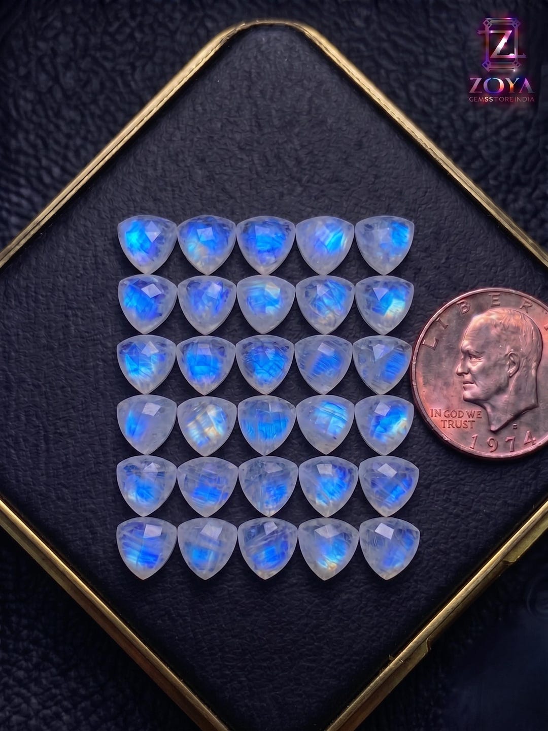 Rainbow Moonstone Gem – White Rose Cut Trillion, 5-25MM - Etsy
