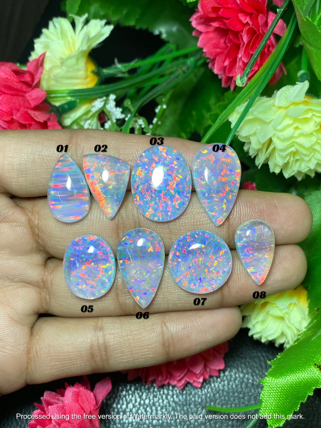 Superb ~~ Aurora Opal Mix Shape Cabochon Wonderful Flashy Aurora Opal ...