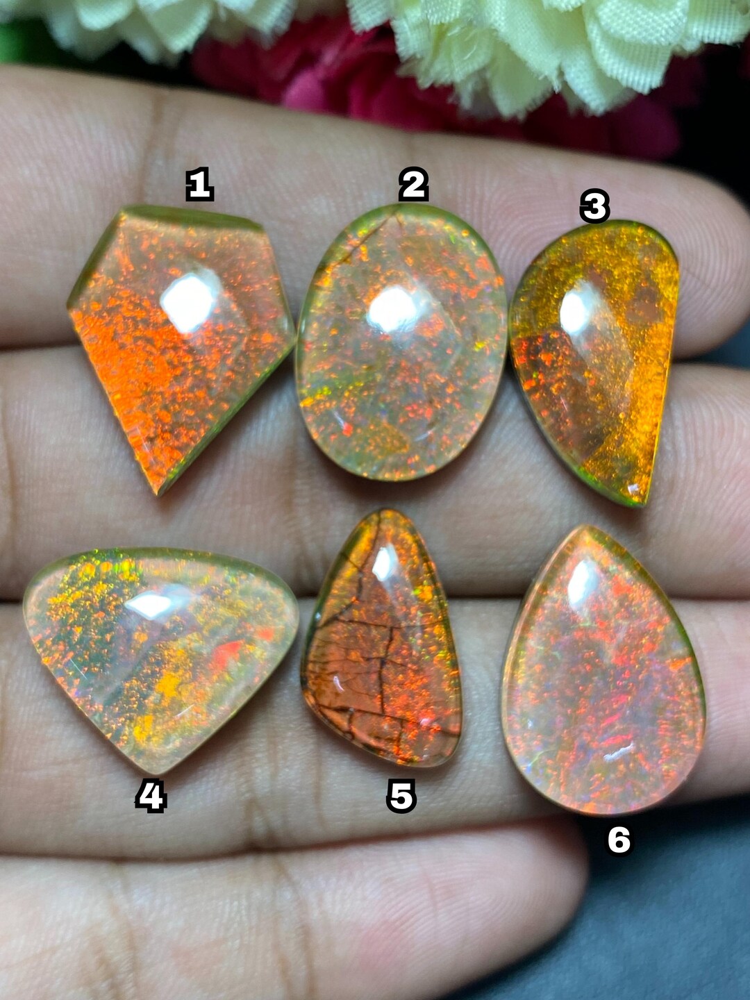 Iridescent Luxury: Smooth, Ravishing Crystal Doublet Monarch Opal ...