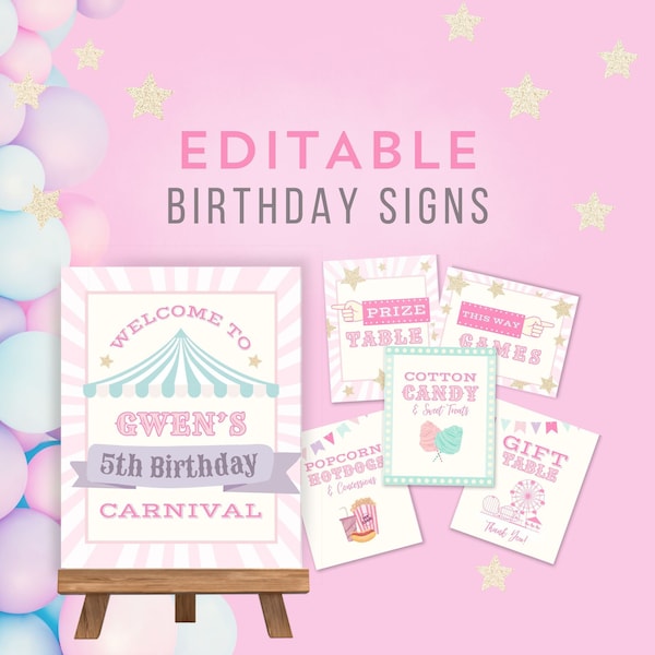 Carnival Signs - Etsy