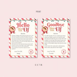 Editable Elf First Time Arrival Letter Elf I'm Back Letter and Goodbye ...