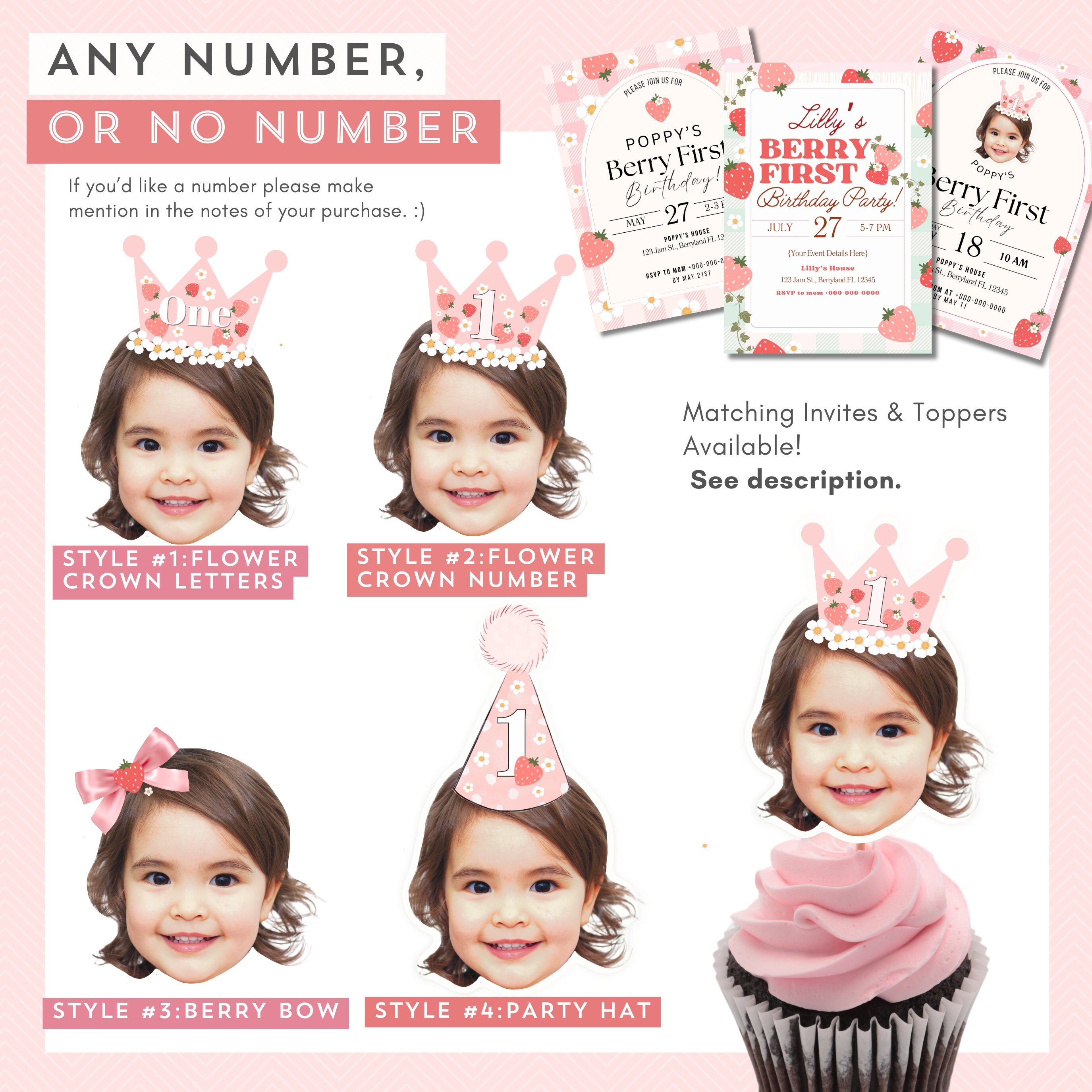 Custom EDITABLE Facebook Event Banner for Berry First Birthday Party - Etsy