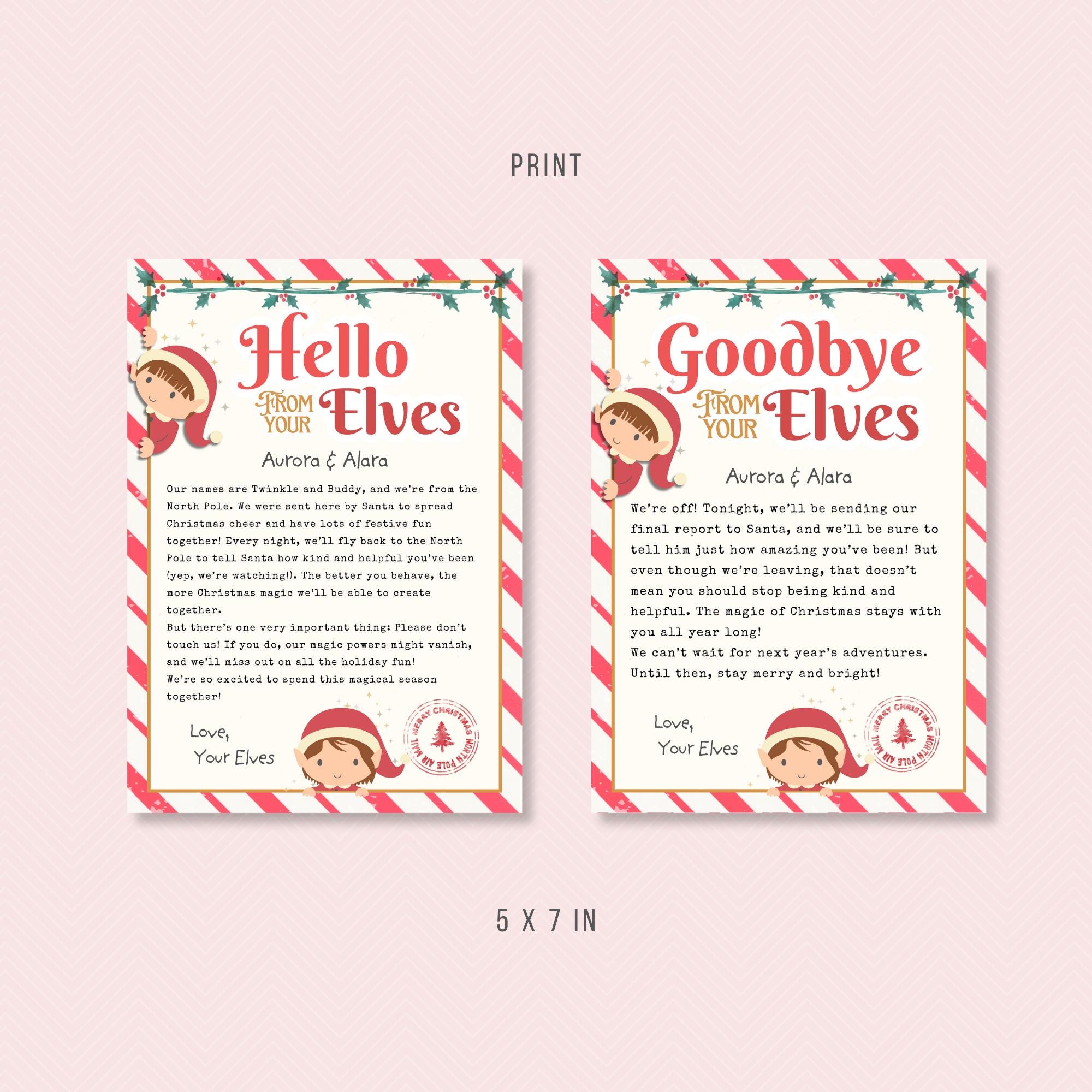 Editable Elf Arrival Letter Elf Return Letter Christmas Elves Hello and ...