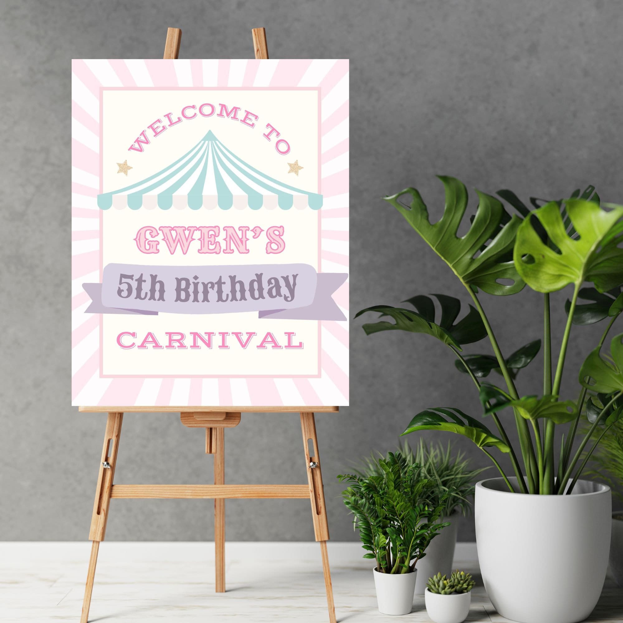 Carnival Birthday Party Pastel Table Signs EDITABLE Carnival Girls ...