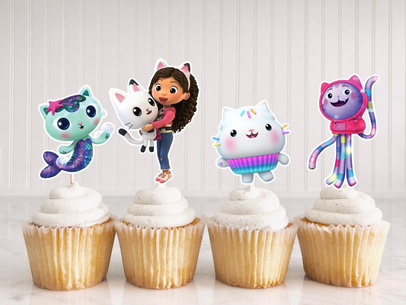Gabby's Dollhouse Cupcake Toppers Birthday Party - Etsy