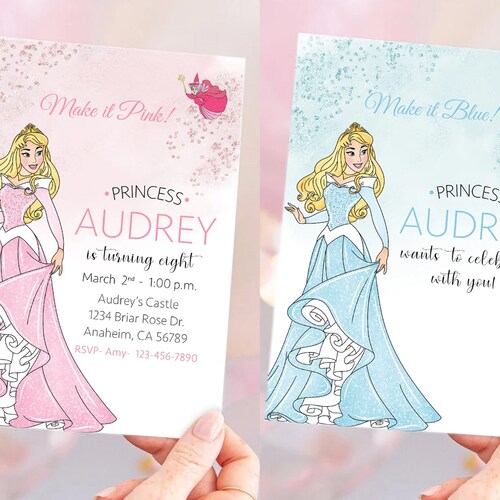Princess Aurora Party Invitation Sleeping Beauty Printable Etsy