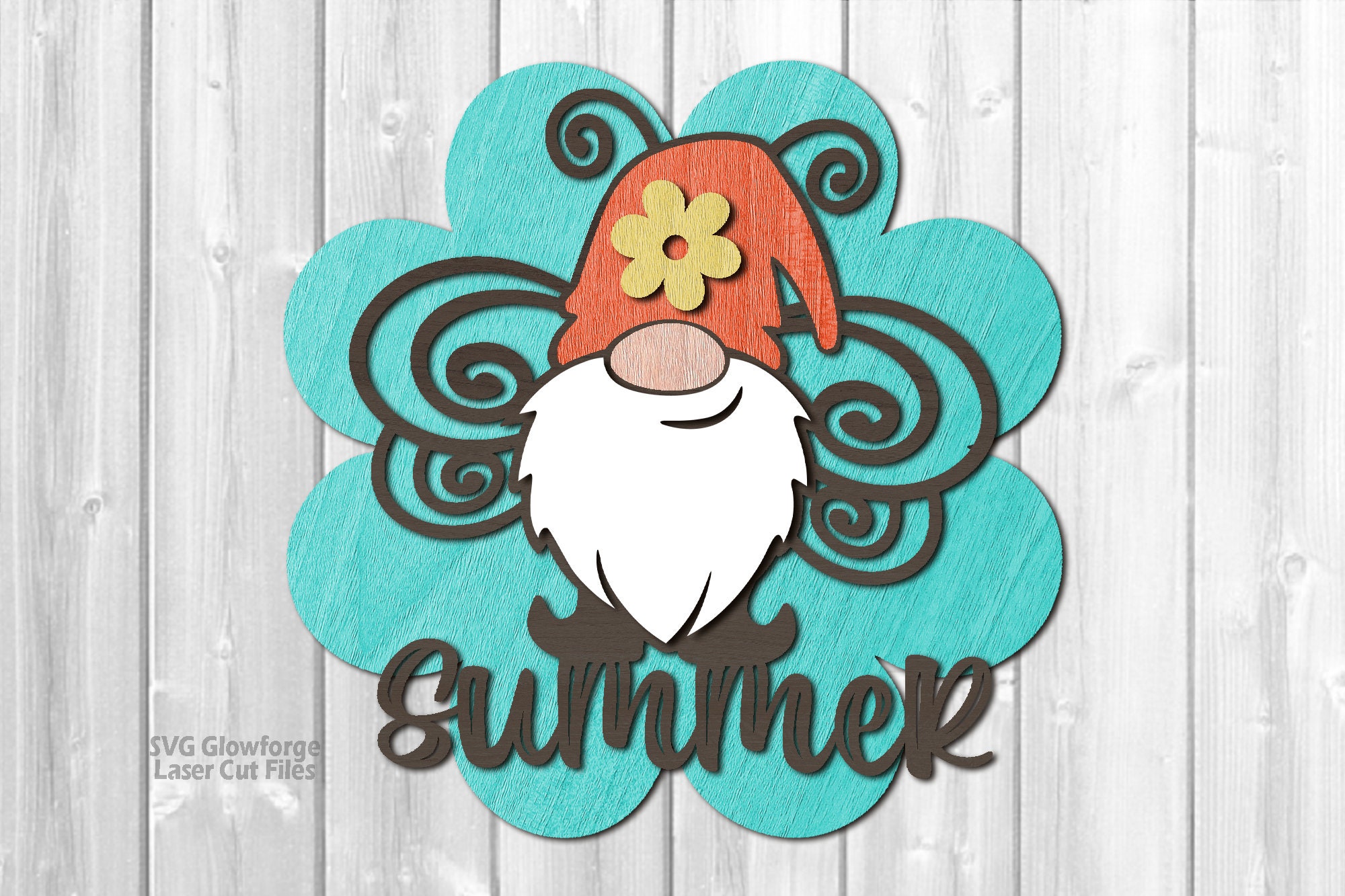 Gnome Summer SVG Glowforge Files Laser Cut Files Bee Gnome SVG ...