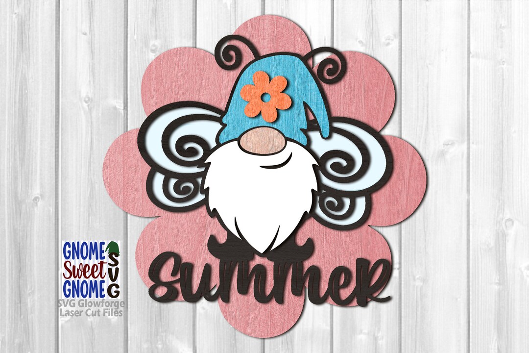 Gnome Summer SVG - Glowforge Files - Laser Cut Files - Bee Gnome SVG ...