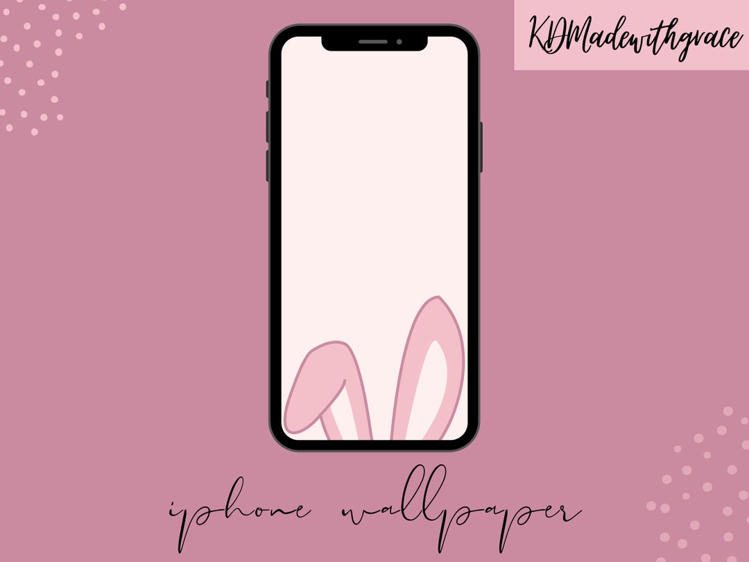 Bunny Ears iPhone Wallpaper, Easter Bunny Phone Background - Etsy