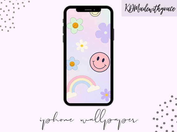 Krista Smiley Iphone Wallpaper Smiley Face Iphone Wallpaper | Etsy