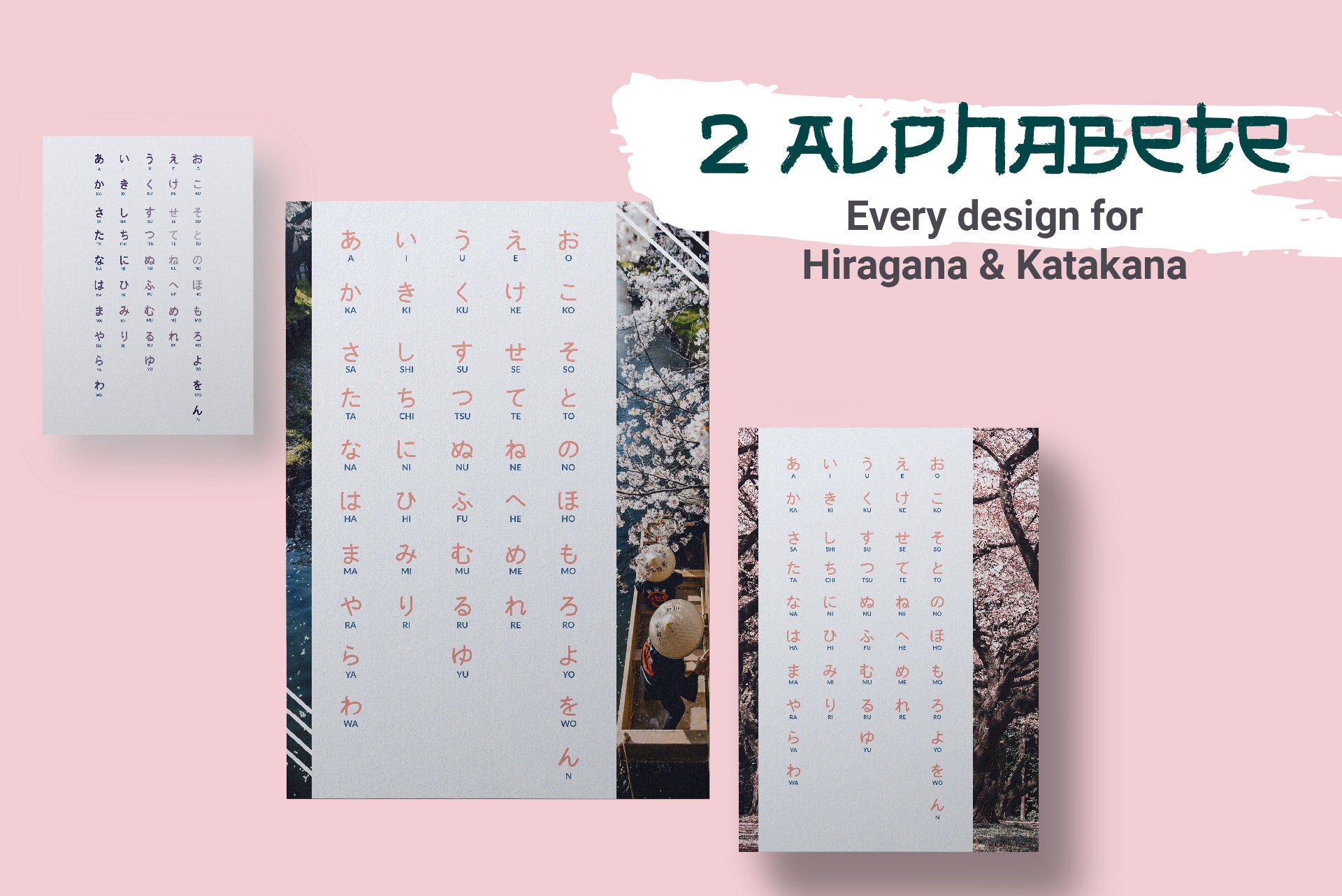 Japanese Katakana & Hiragana Poster A5,A4,A3 Print and Learn by ...
