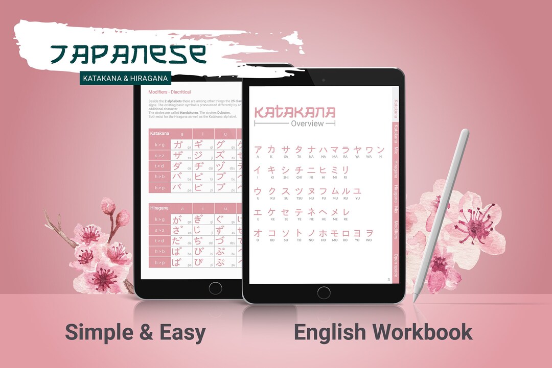 Japanese Learn Easy Hiragana & Katakana Characters Learning Beginner ...