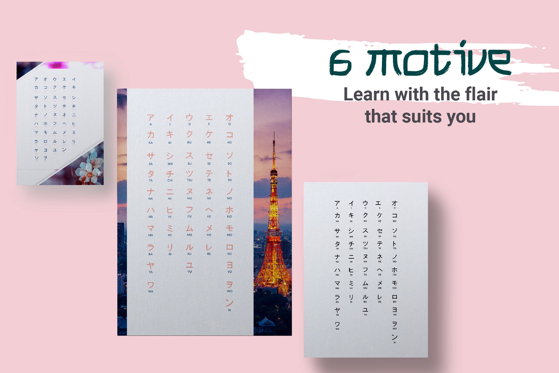 Japanese Katakana & Hiragana Poster A5,A4,A3 Print and Learn by ...