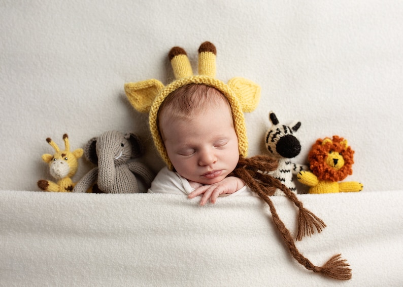 Giraffe Bonnet and Stuffie Set - Etsy