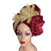 Green Auto Gele, Dupion Raw Silk Auto Gele, Nigerian Pre Styled Party ...