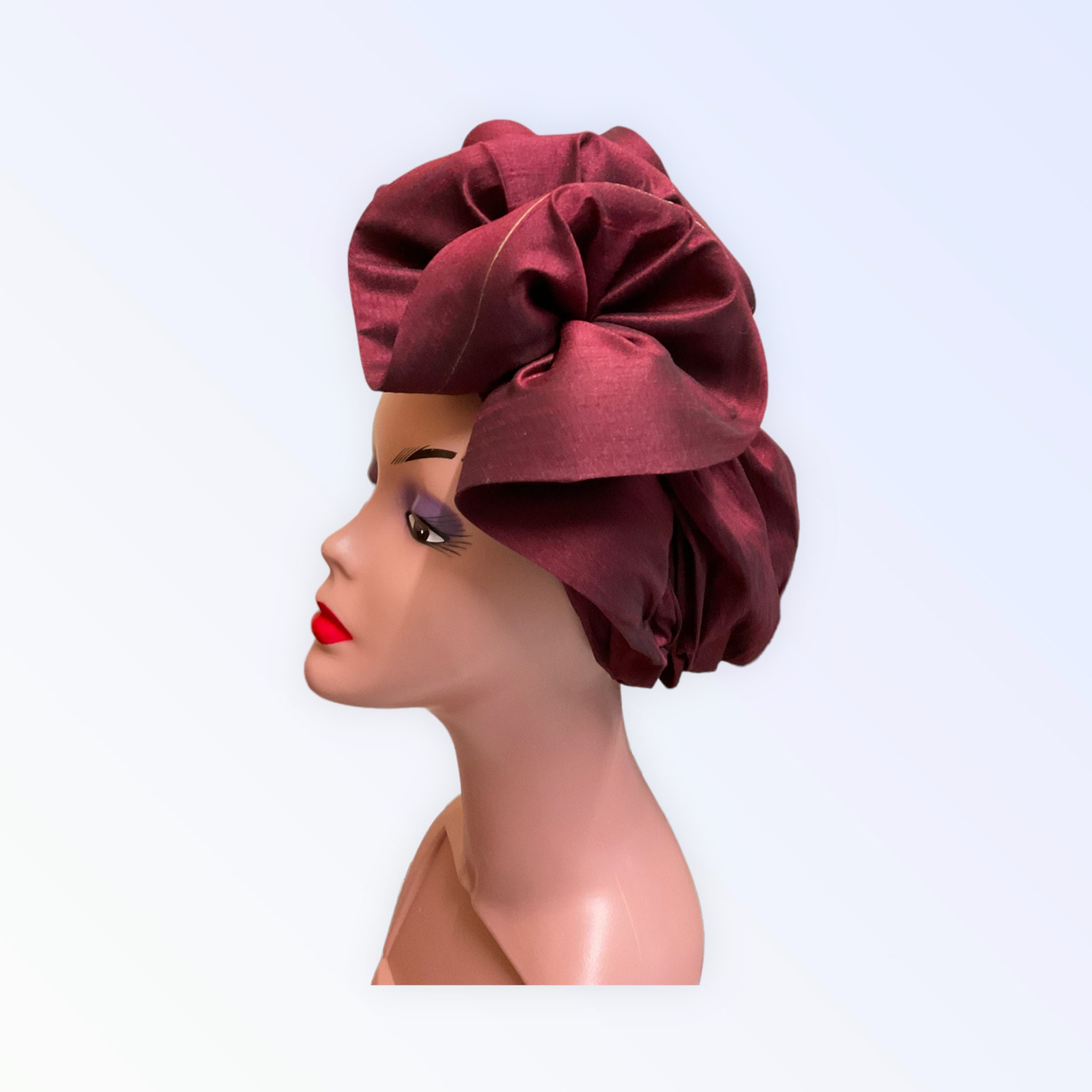Auto Gele Ready to Wear Dupion Raw Silk Ruffles Style Head - Etsy