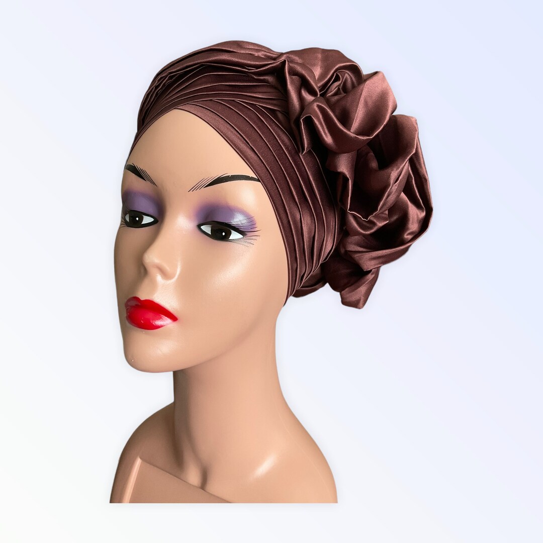 Turban Hat for Women, Ready to Wear Auto Gele Head Wrap, Pre Styled ...