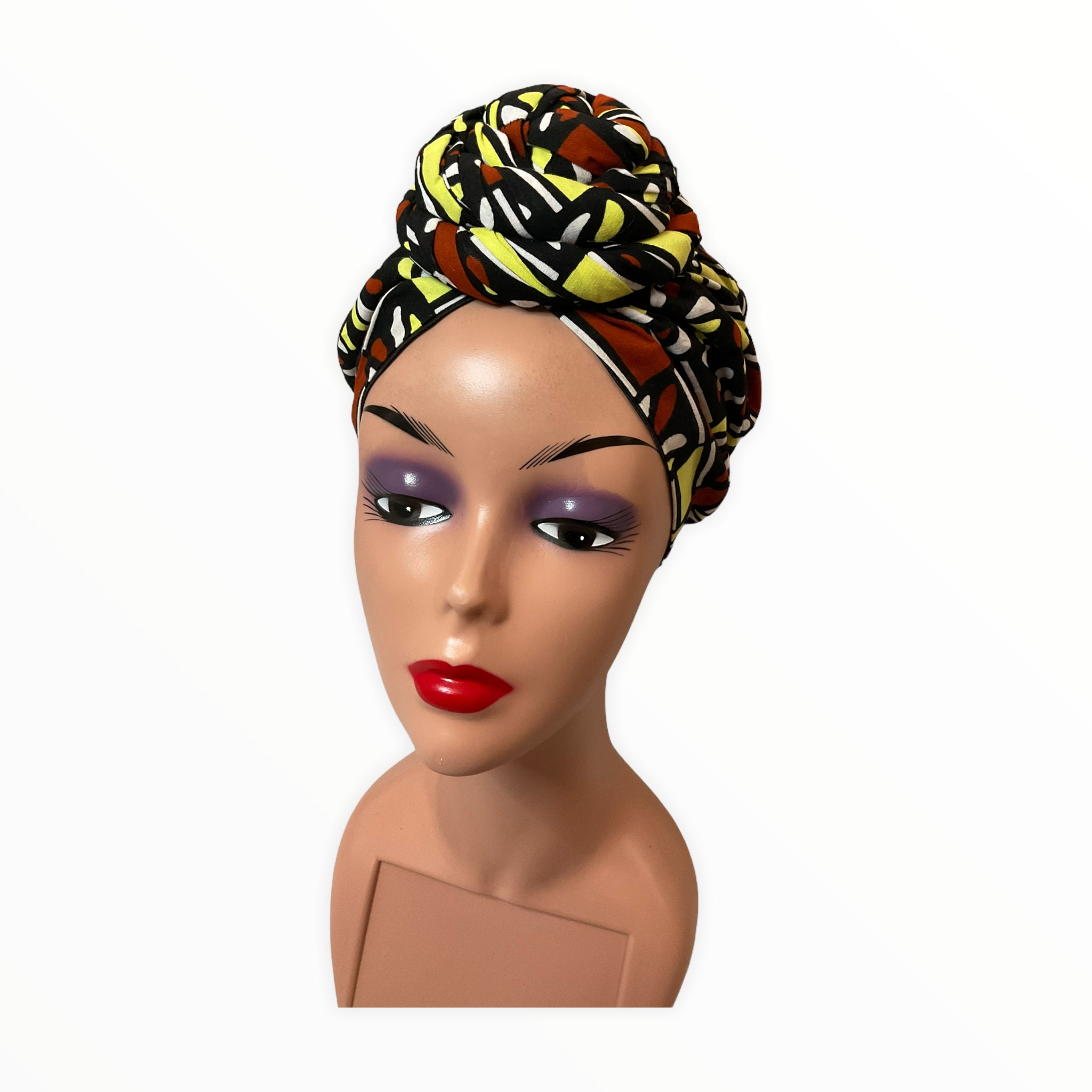 Satin Lined Ankara Turban Pre Tied Satin Lined African Ankara Etsy Uk