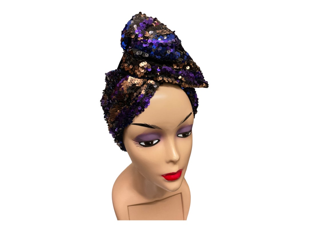 Multicoloured Sequin Head Wraps, Modular Wired Headbands, Wide Pin up ...