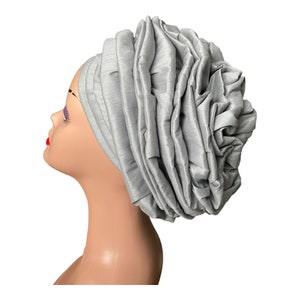 Silver Auto Gele, Pre Tied Head Wrap for Women, Turban Hat for Wedding ...