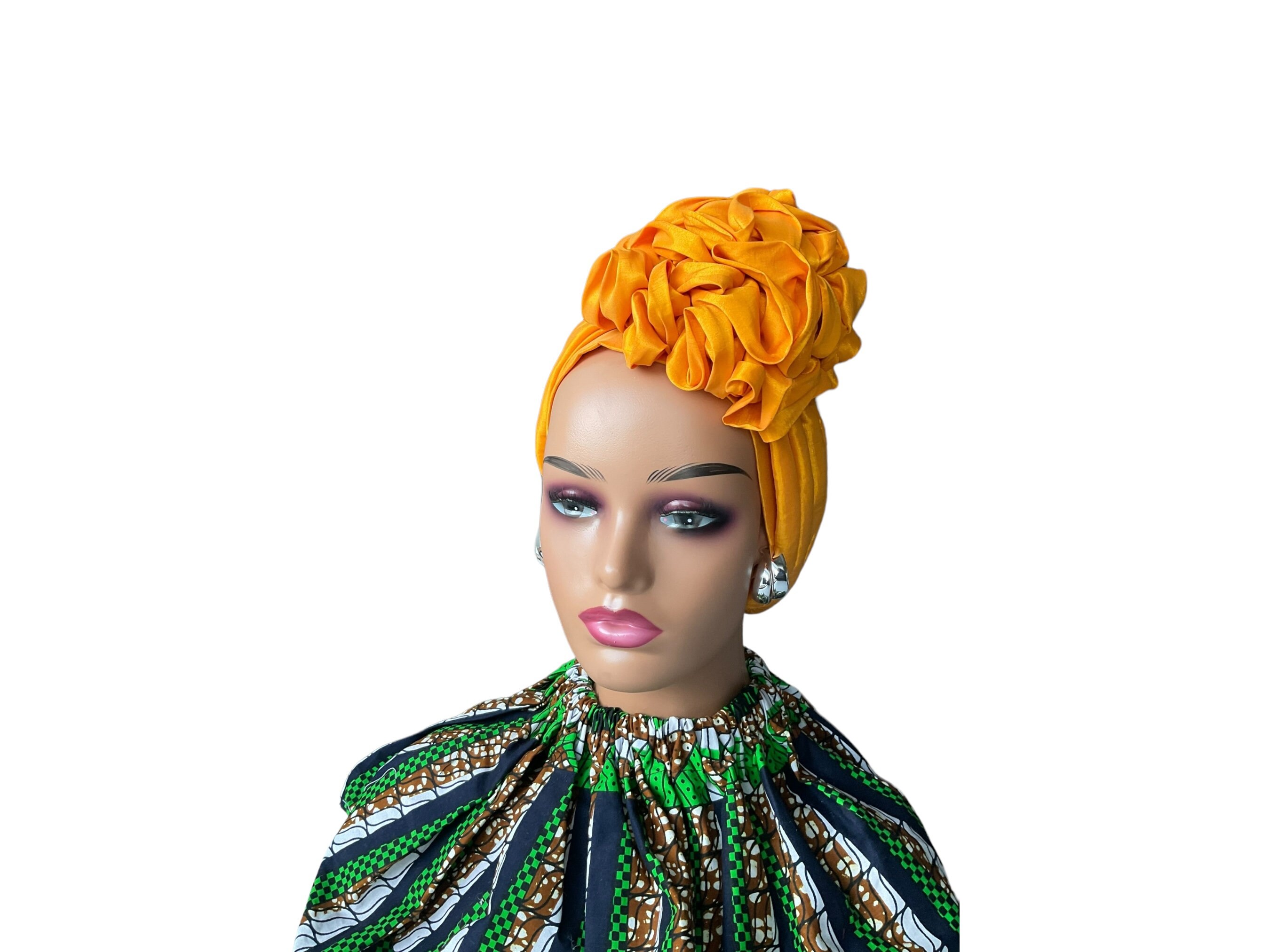 Pre Tied Turban Hat for Ladies | Side Ruffle Buns Head Wrap. - Etsy