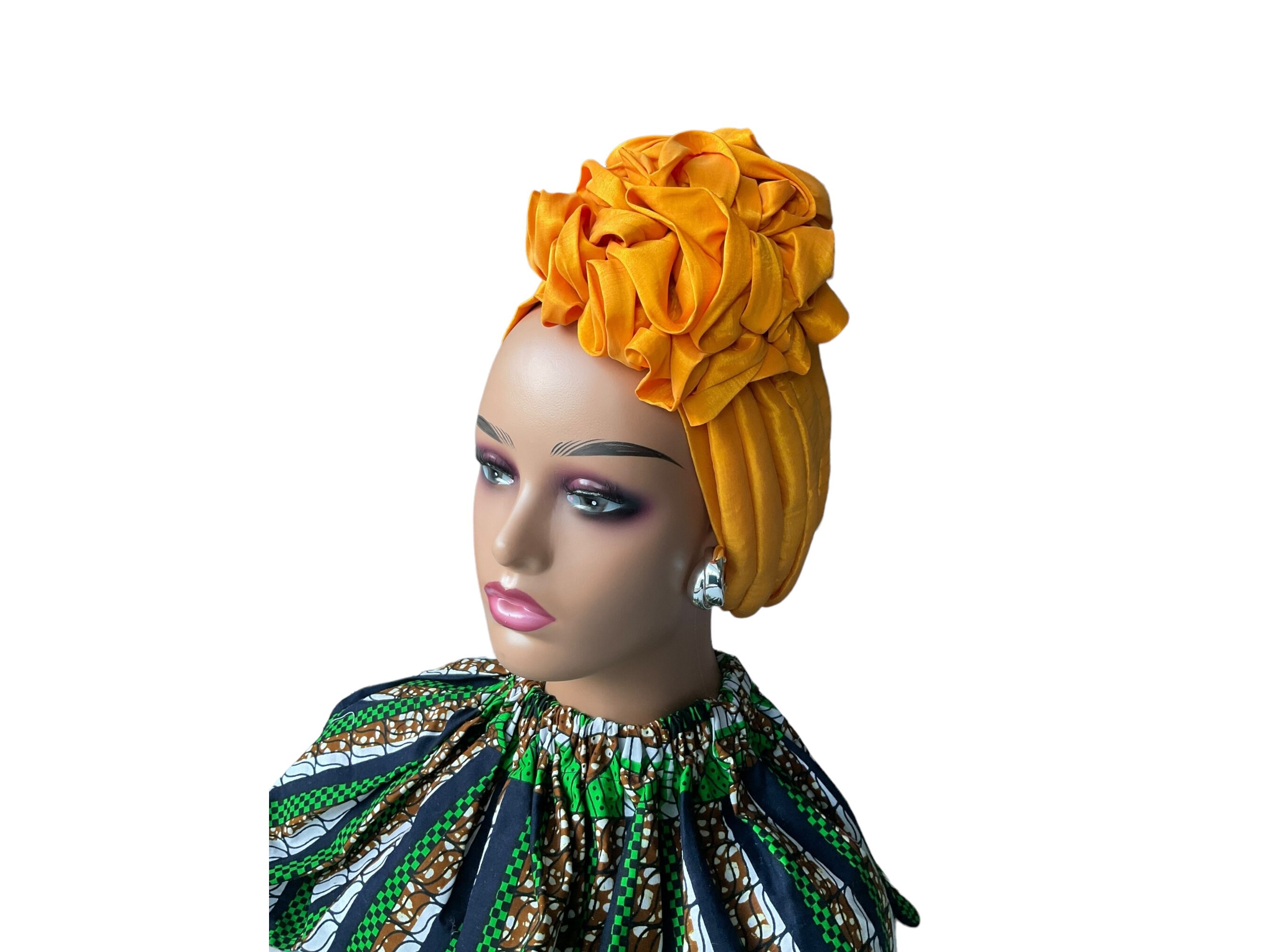 Pre Tied Turban Hat for Ladies | Side Ruffle Buns Head Wrap. - Etsy