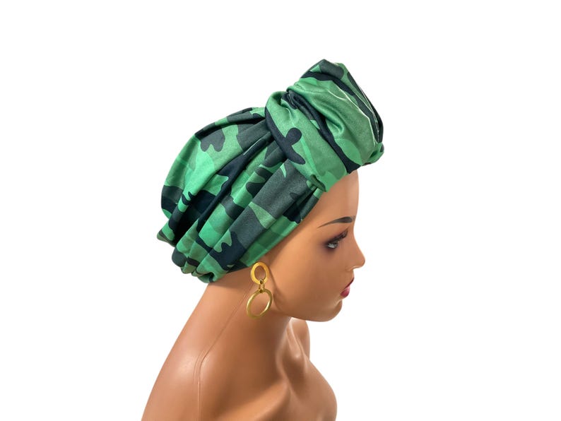Pre Tied Turban for Women, Head-cover for Hair Loss, Ruffle Front ...